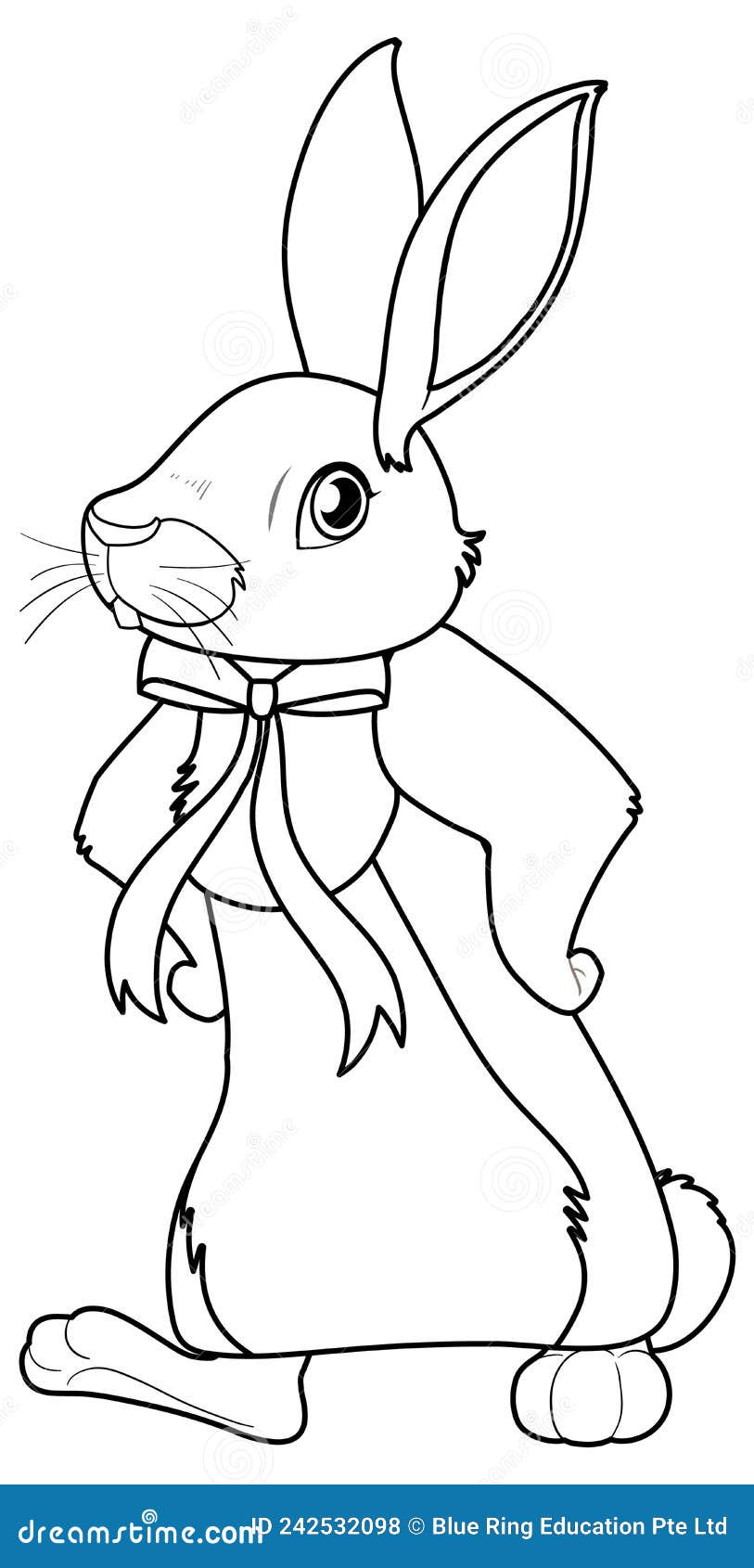 Rabbit Doodle Outline for Colouring Stock Vector - Illustration of clip ...