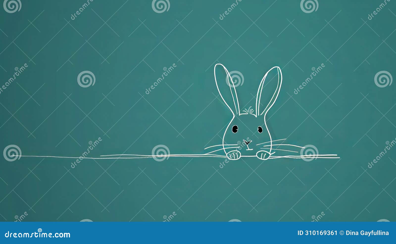 Rabbit Drawing on a Chalkboard with Space for Your Text. Stock ...