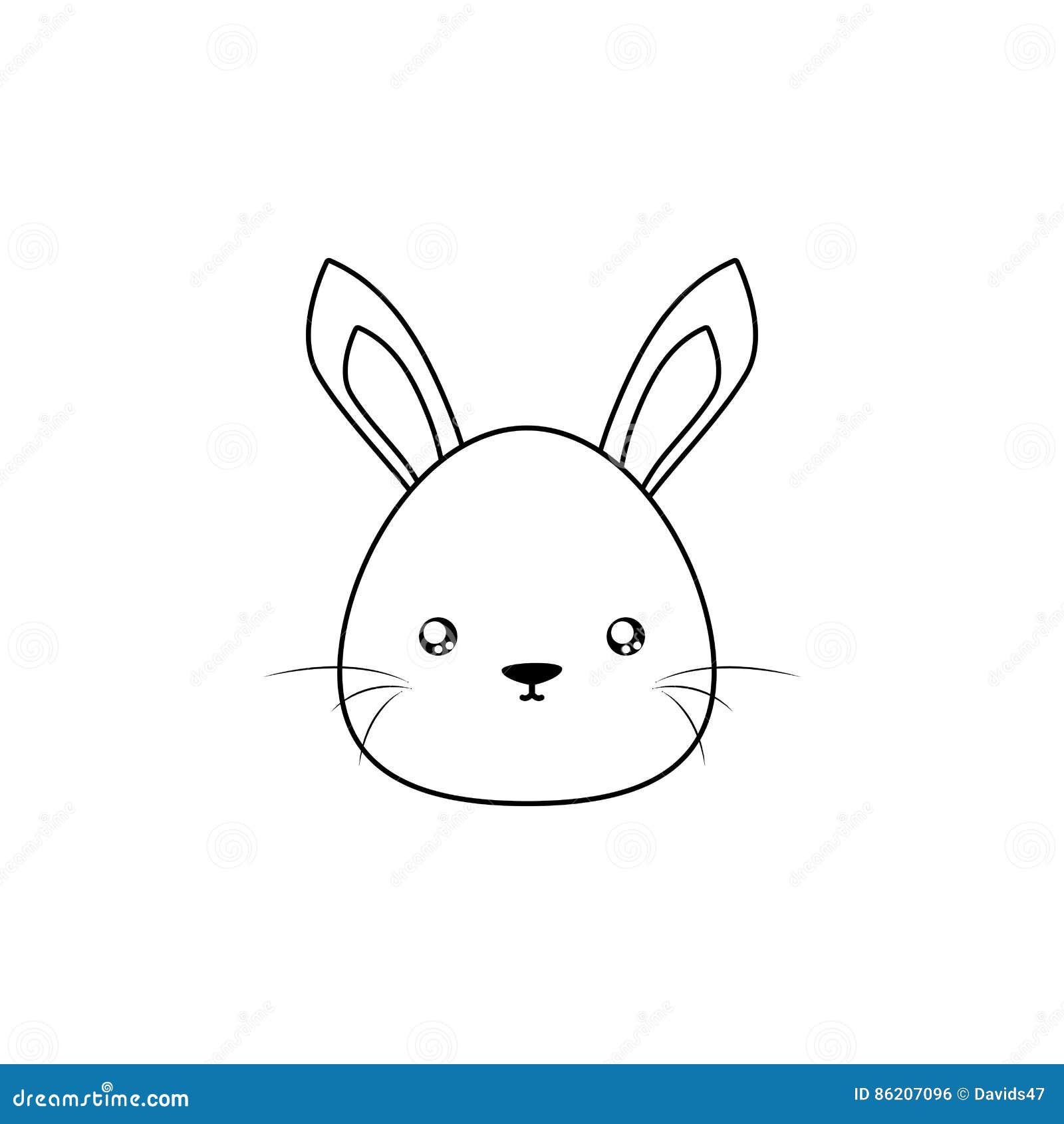 Rabbit Drawing Face stock vector. Illustration of animal - 86207096