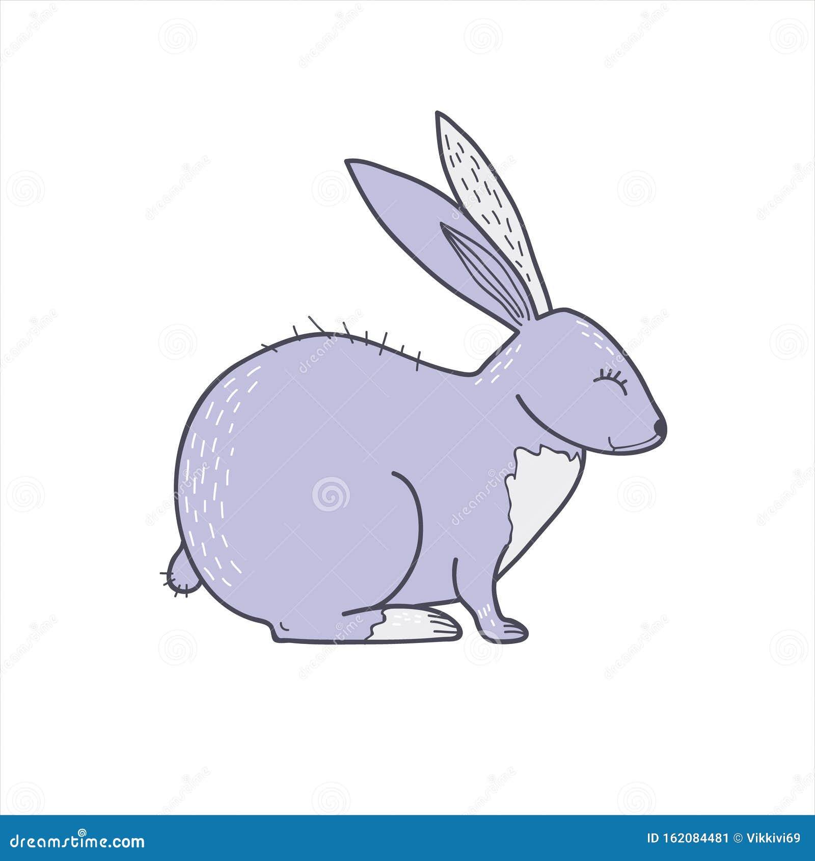 Rabbit Drawing. Vector Color Illustration Stock Vector - Illustration ...