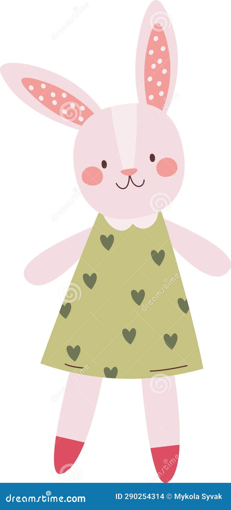 Rabbit in Dress stock illustration. Illustration of animal - 290254314