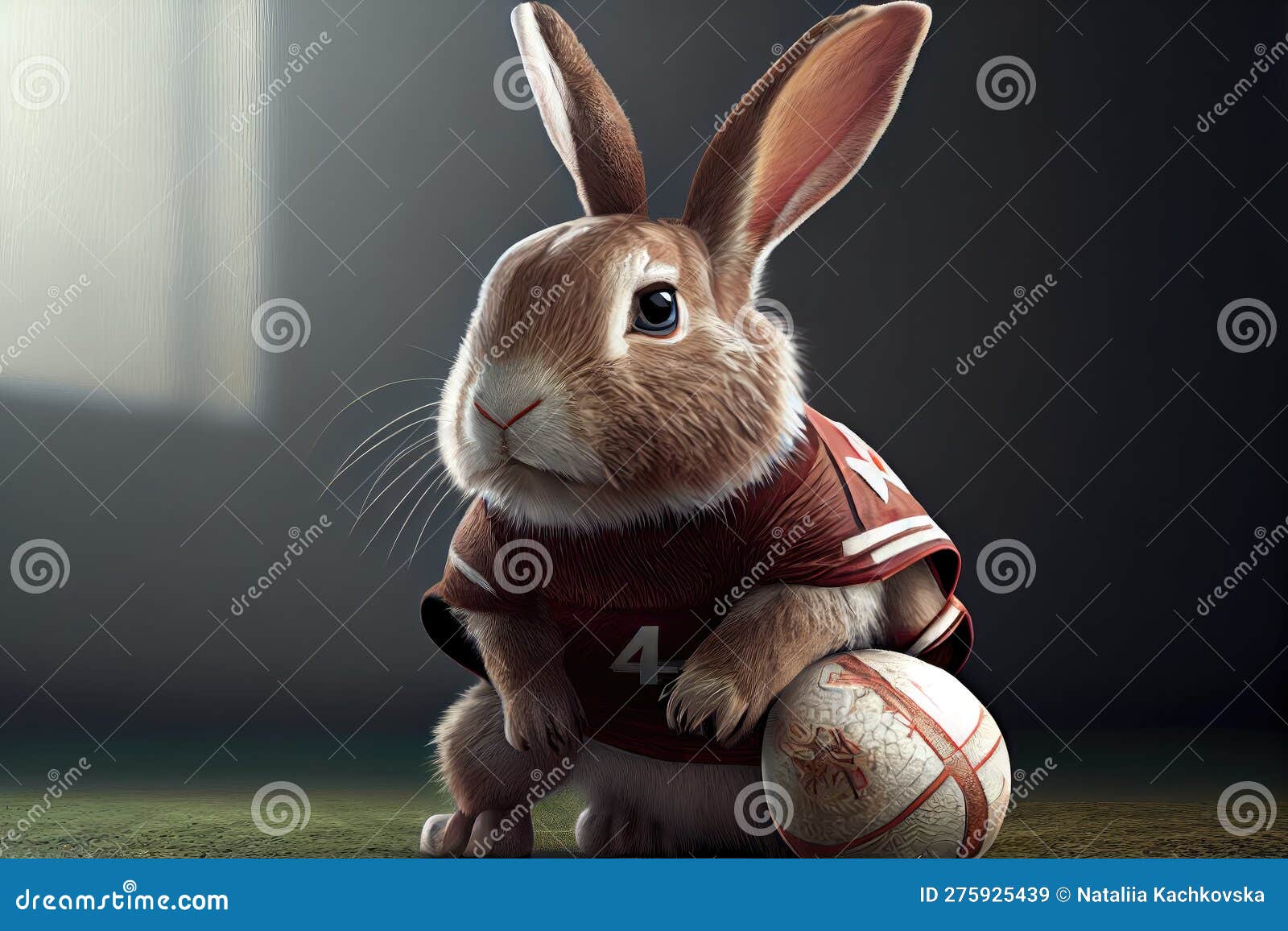 Rabbit Dressed in a Football Uniform Stock Illustration - Illustration ...