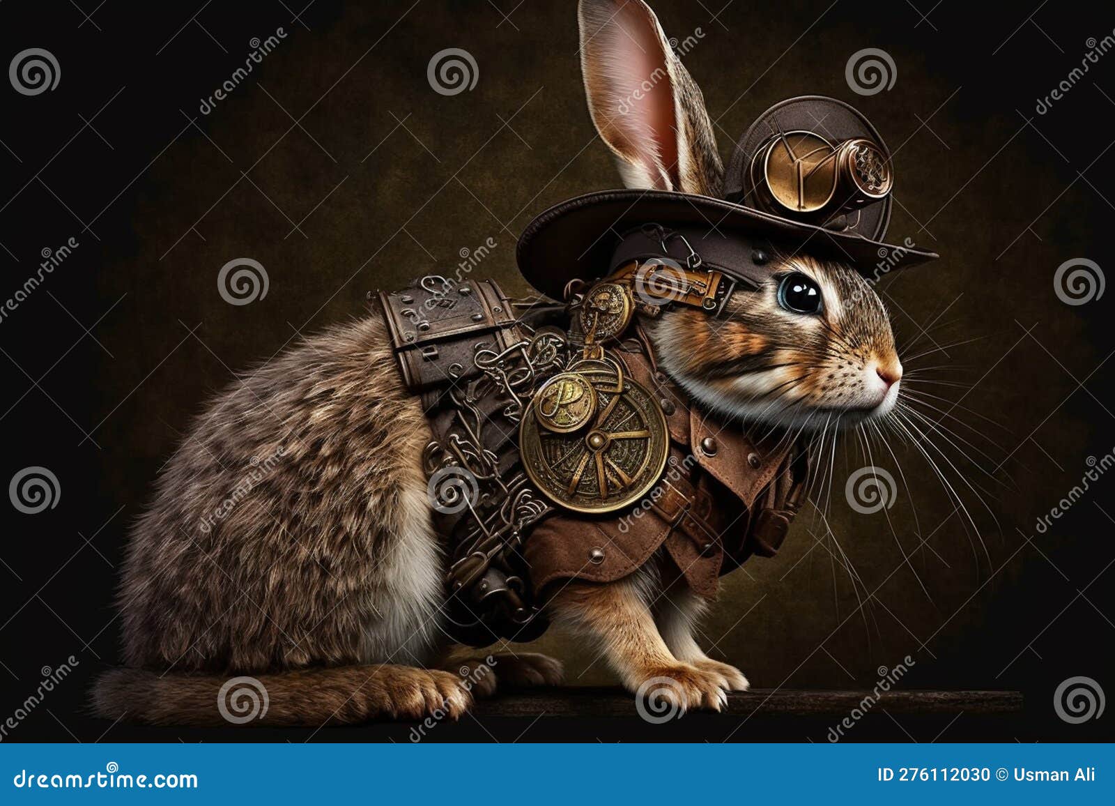 A Rabbit Dressed in Steampunk. Generated by AI Stock Illustration ...