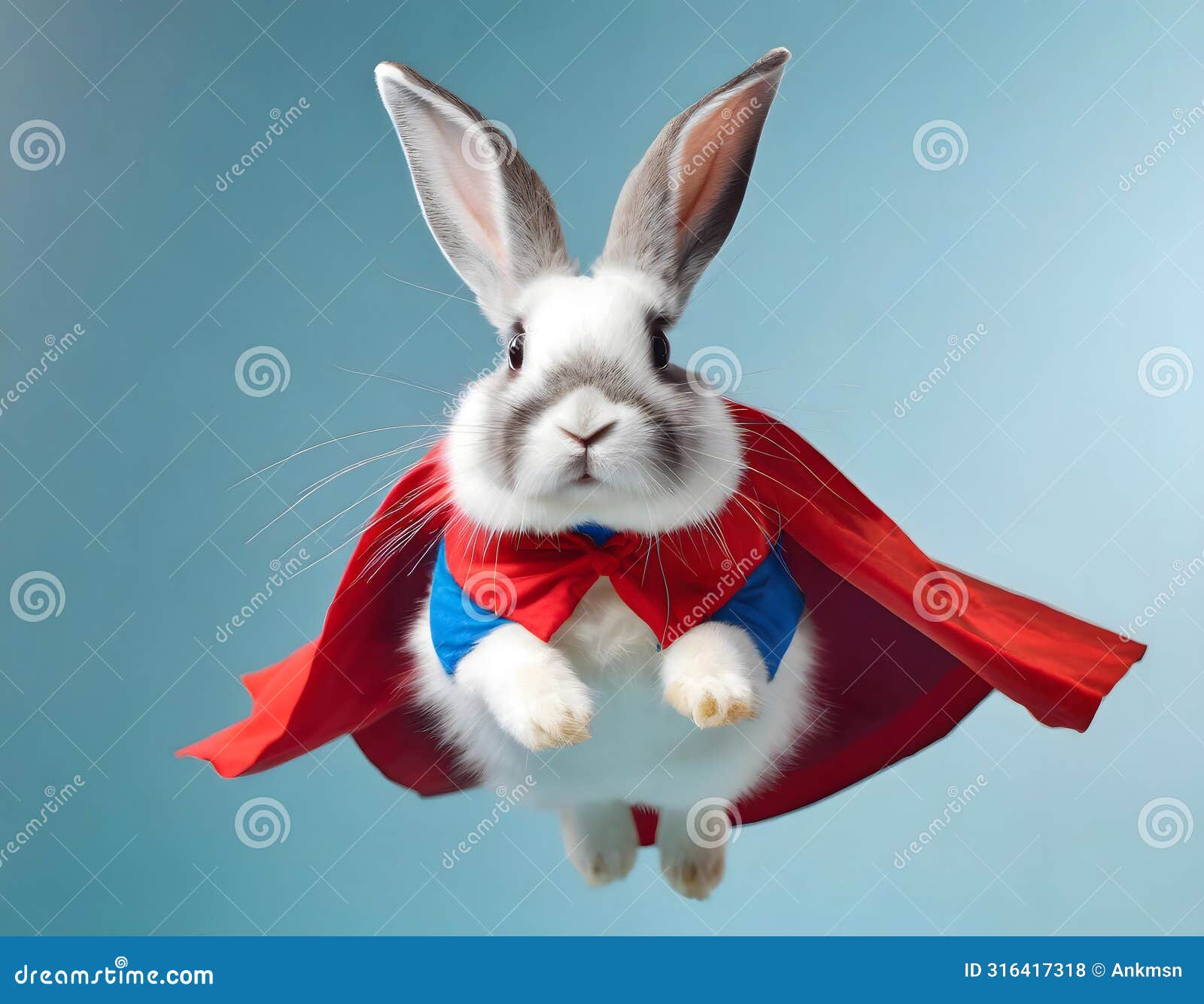 Rabbit Super Hero Flying through the Air. Generative AI Stock ...