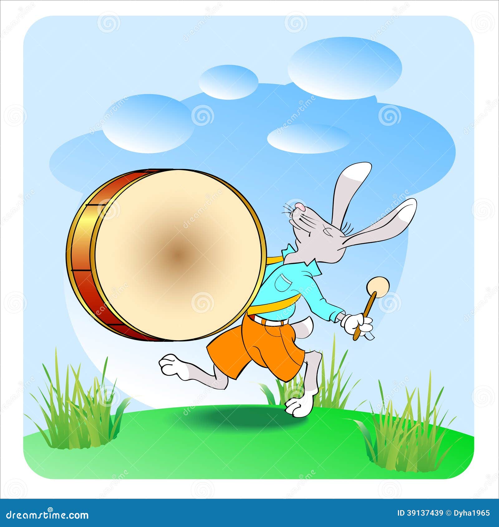 Rabbit drummer 02 stock vector. Illustration of cute - 39137439