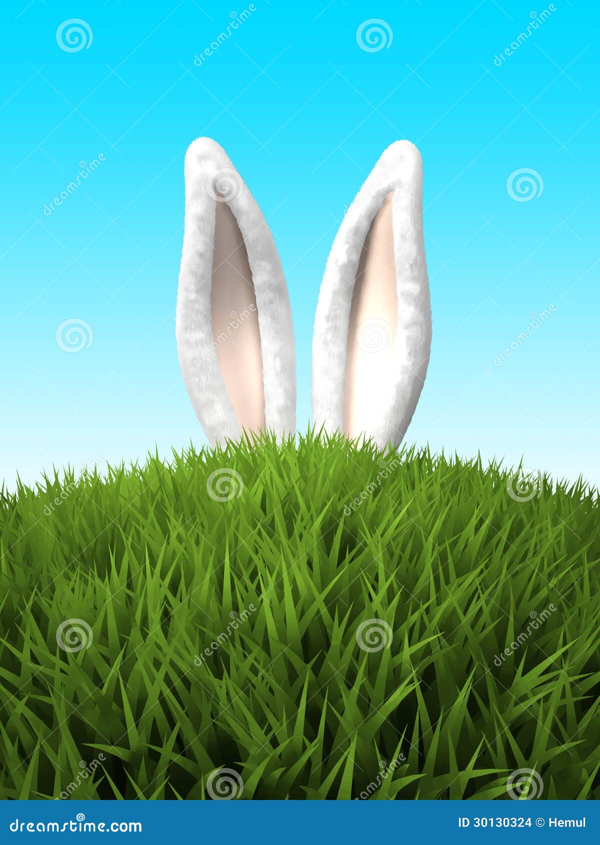 Rabbit ears in the grass stock illustration. Illustration of natural ...