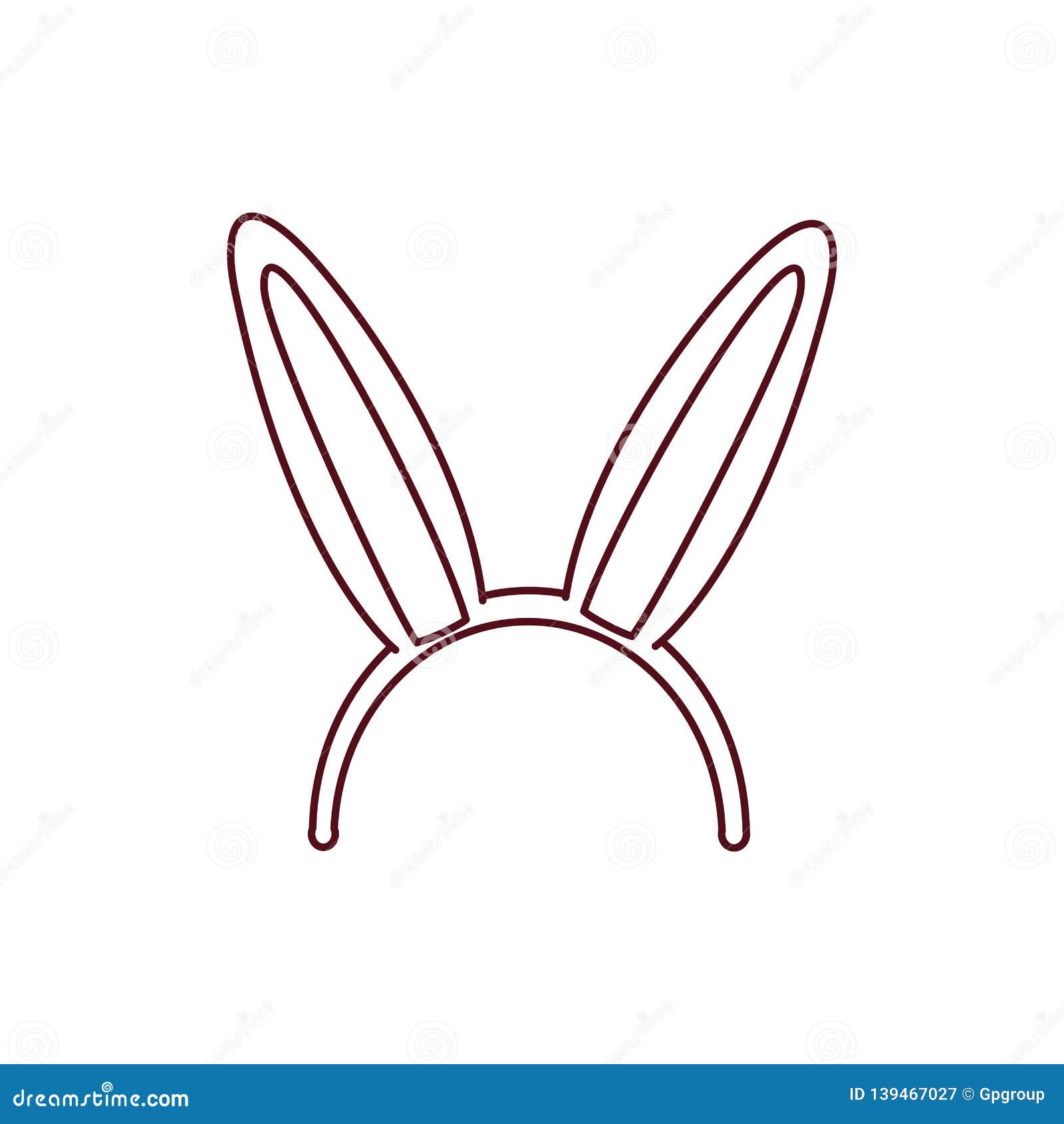 Rabbit ears isolated icon stock vector. Illustration of vector - 139467027