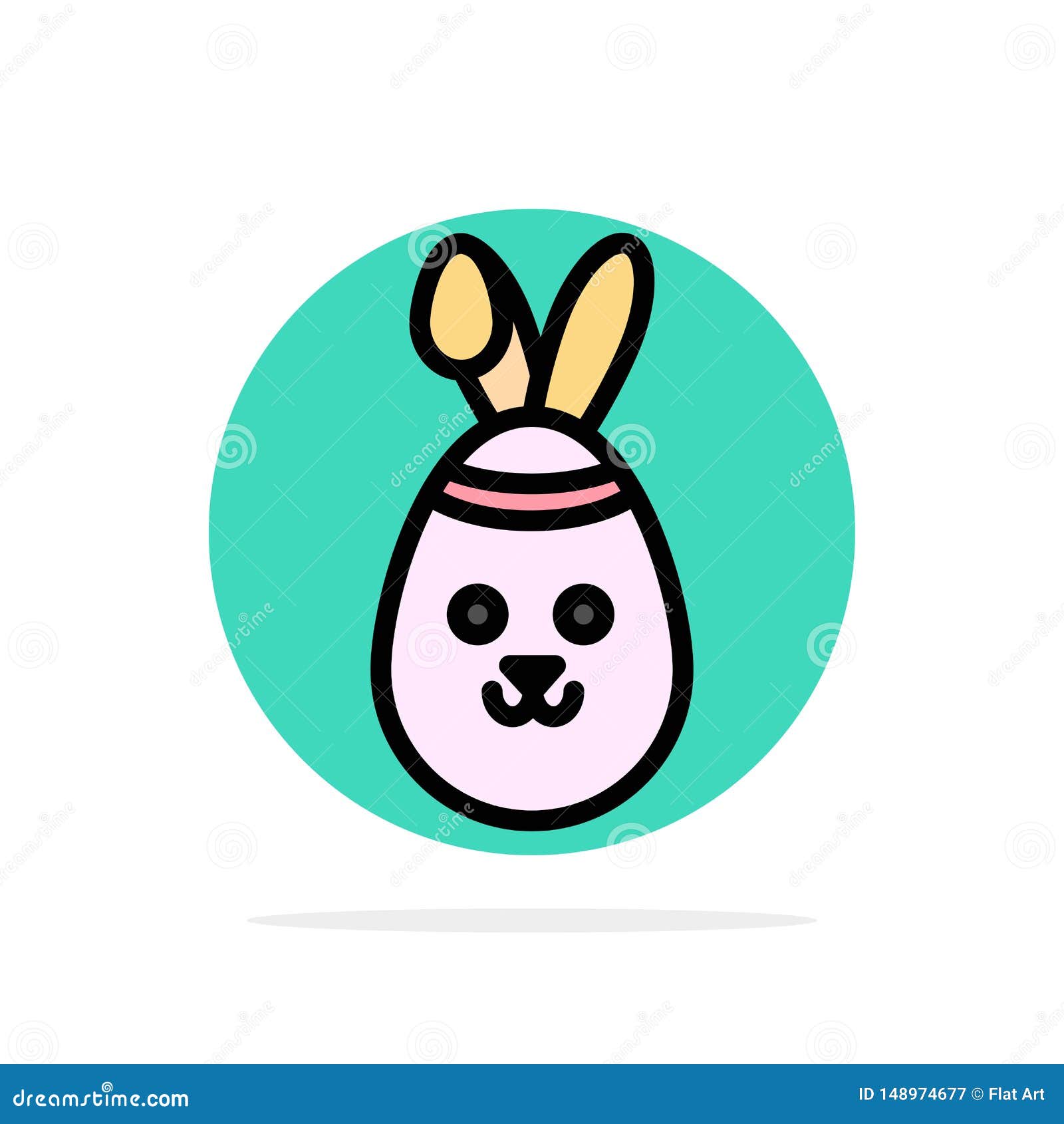 Rabbit, Easter, Bunny Abstract Circle Background Flat Color Icon Stock ...