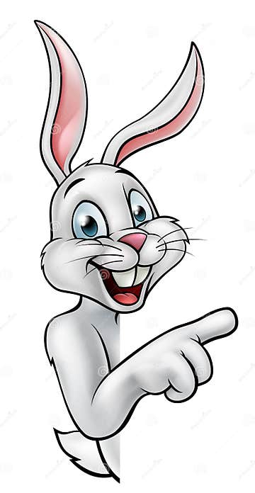 Rabbit or Easter Bunny Pointing Stock Vector - Illustration of border ...