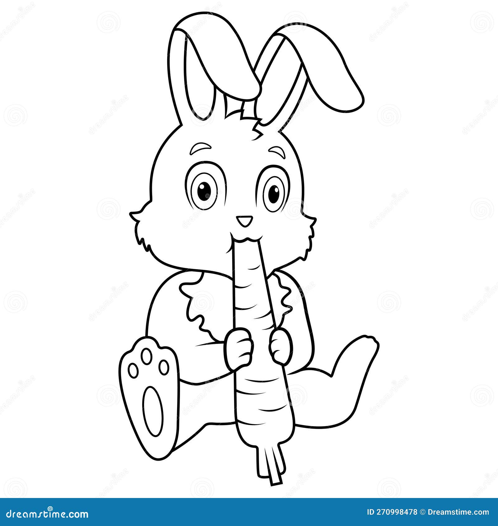 Carrot Coloring Page. Healthy Food Coloring Page For Children Cartoon ...