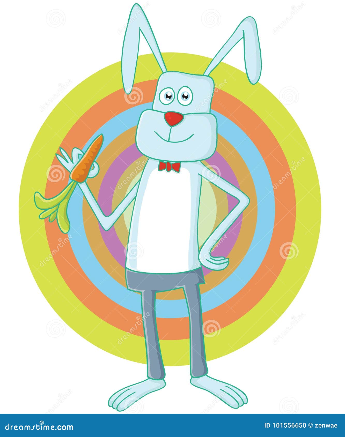 Rabbit eating carrot stock vector. Illustration of cartoon - 101556650