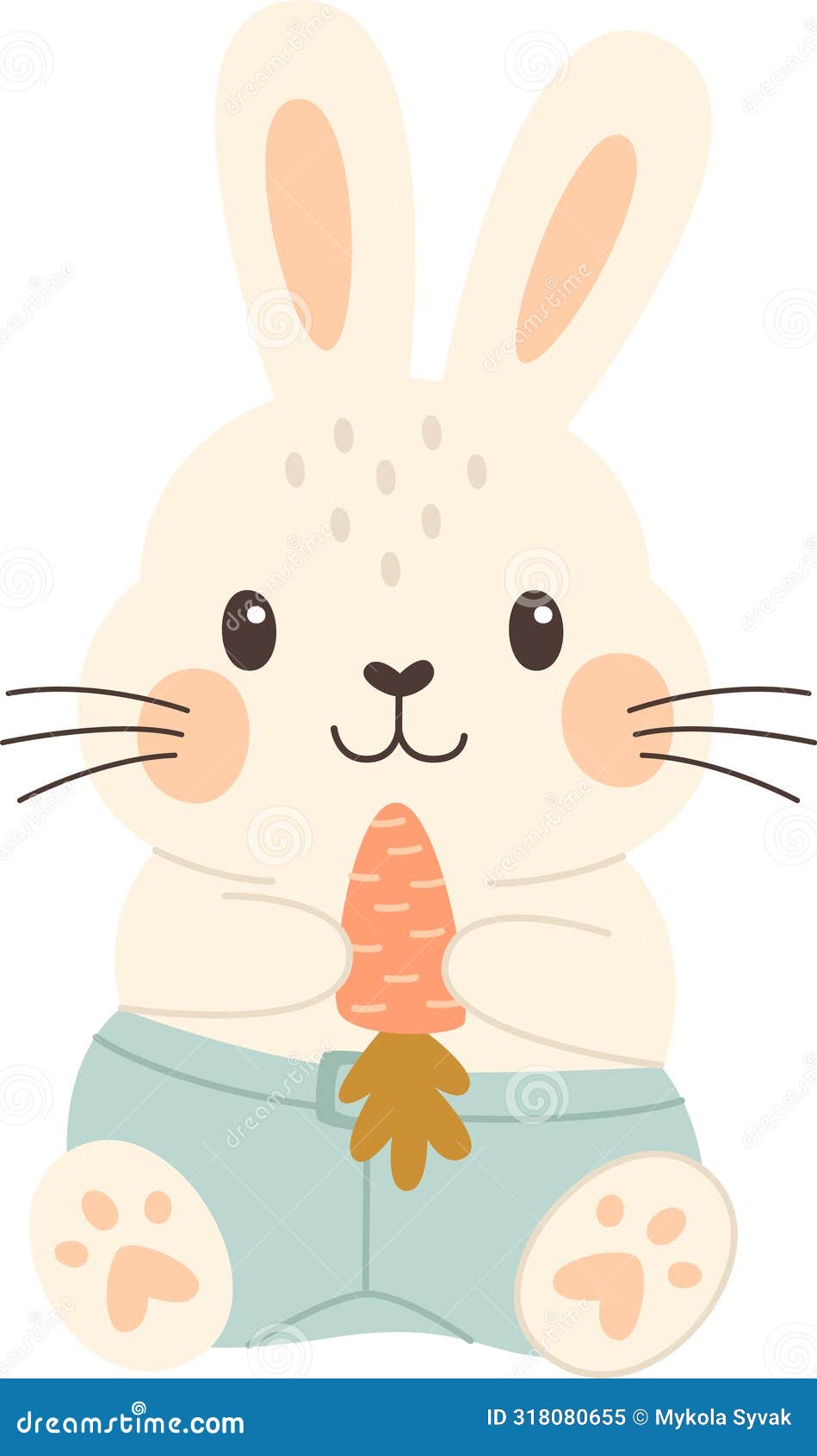 Rabbit Eating Carrot stock vector. Illustration of isolated - 318080655