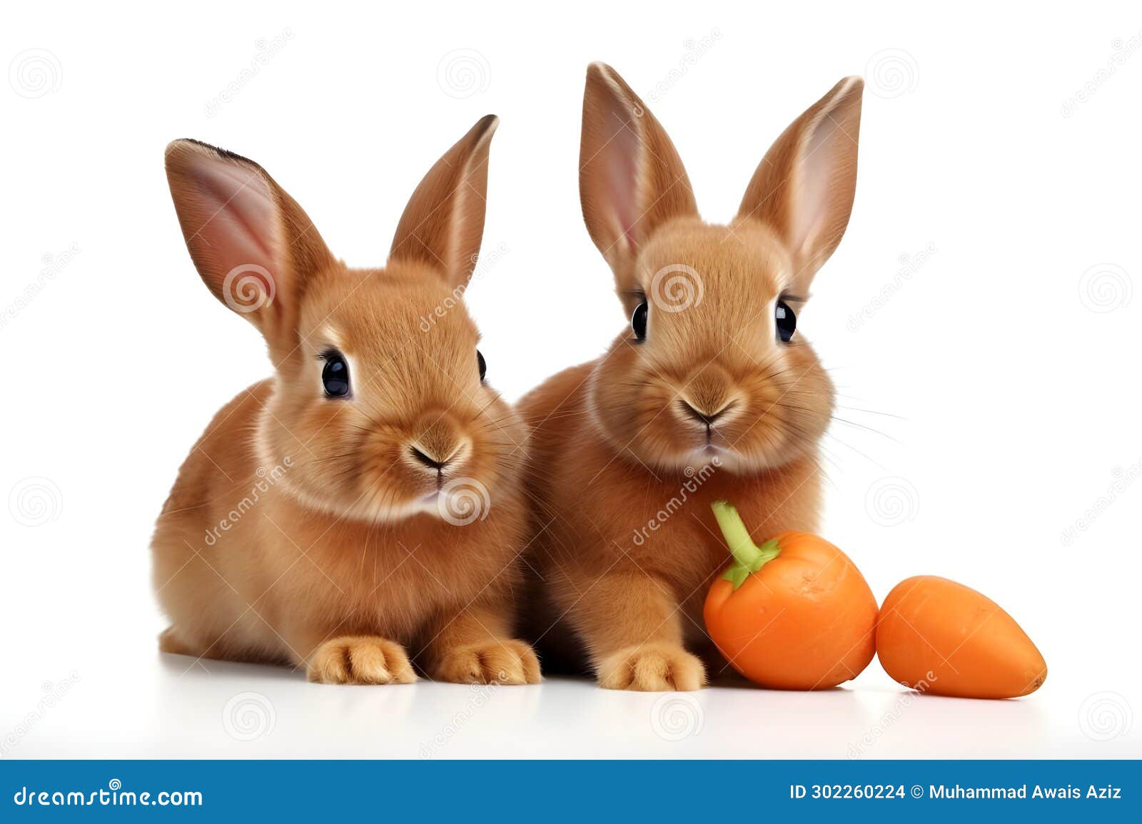 Rabbit Eating Carrot on a White Background - Ai Generated Stock ...