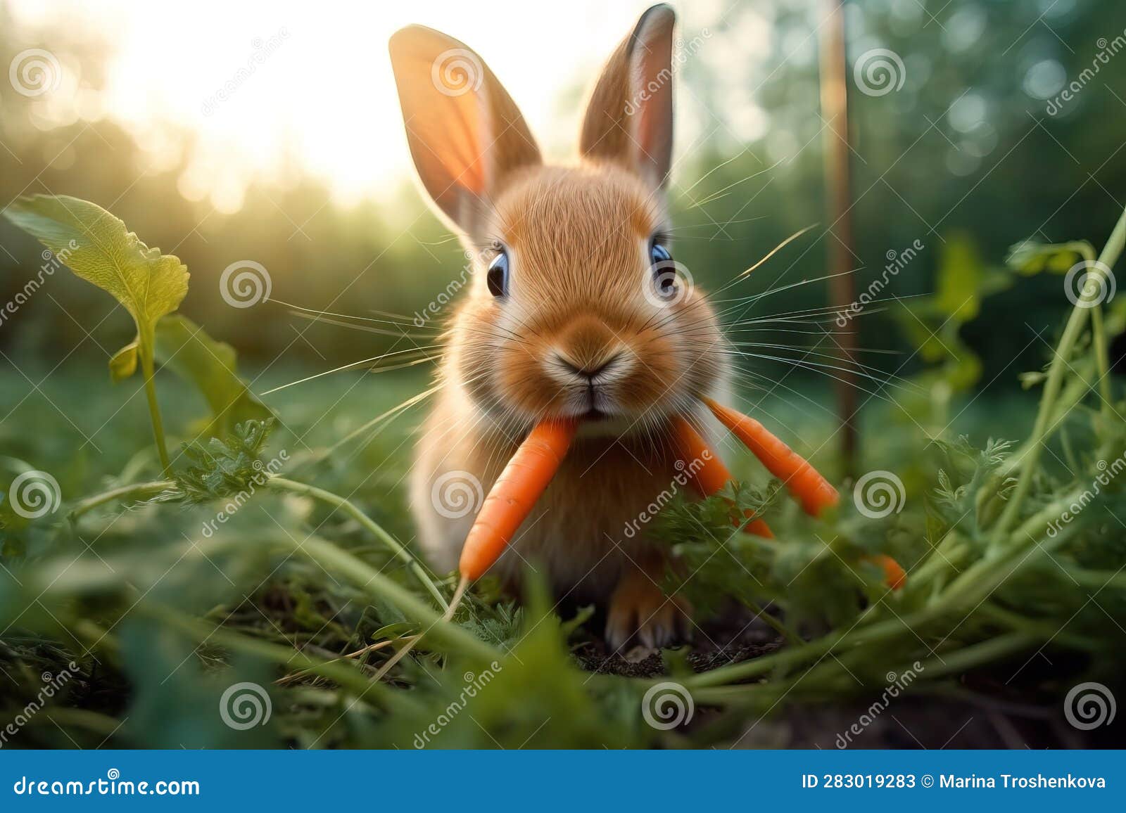 Rabbit Eats a Carrot. Easter Bunny. Generative Ai Image. Stock ...