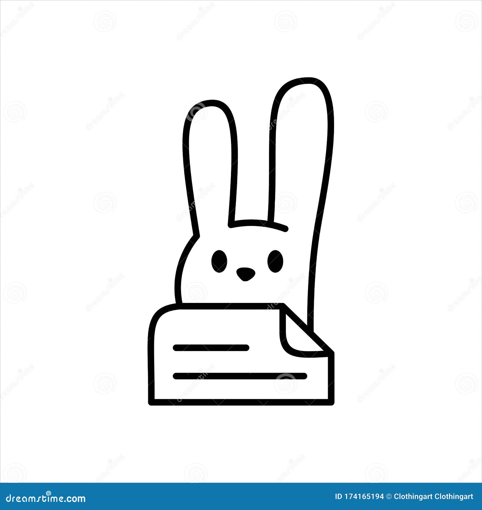 Rabbit End Paper Vector Logo Graphic Modern Line Stock Vector ...