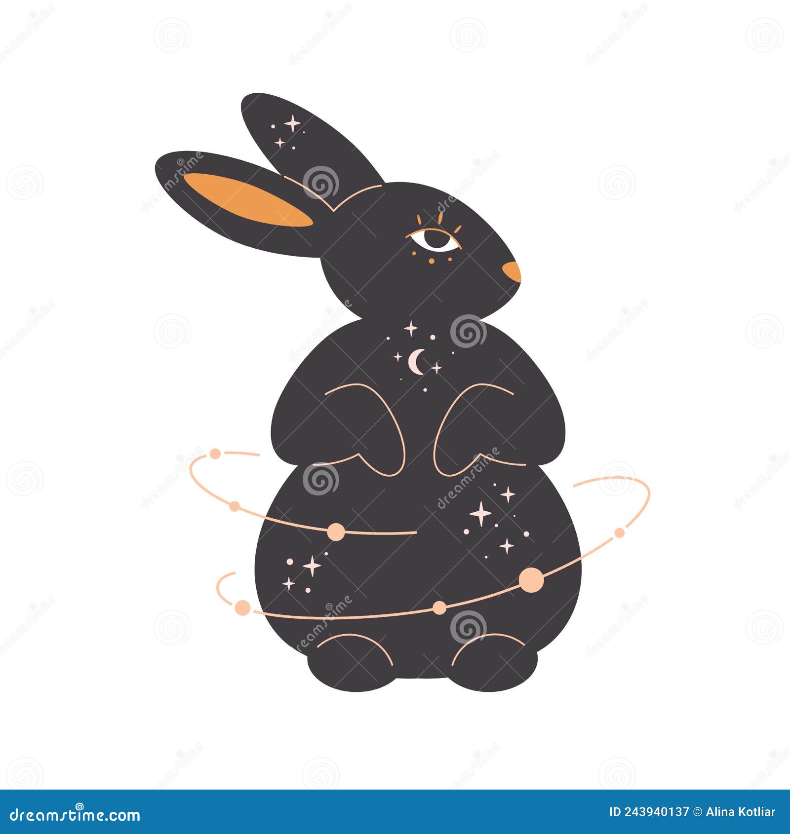 Rabbit with Esoteric, Mystic, Astrology and Magician Elements. Year of ...