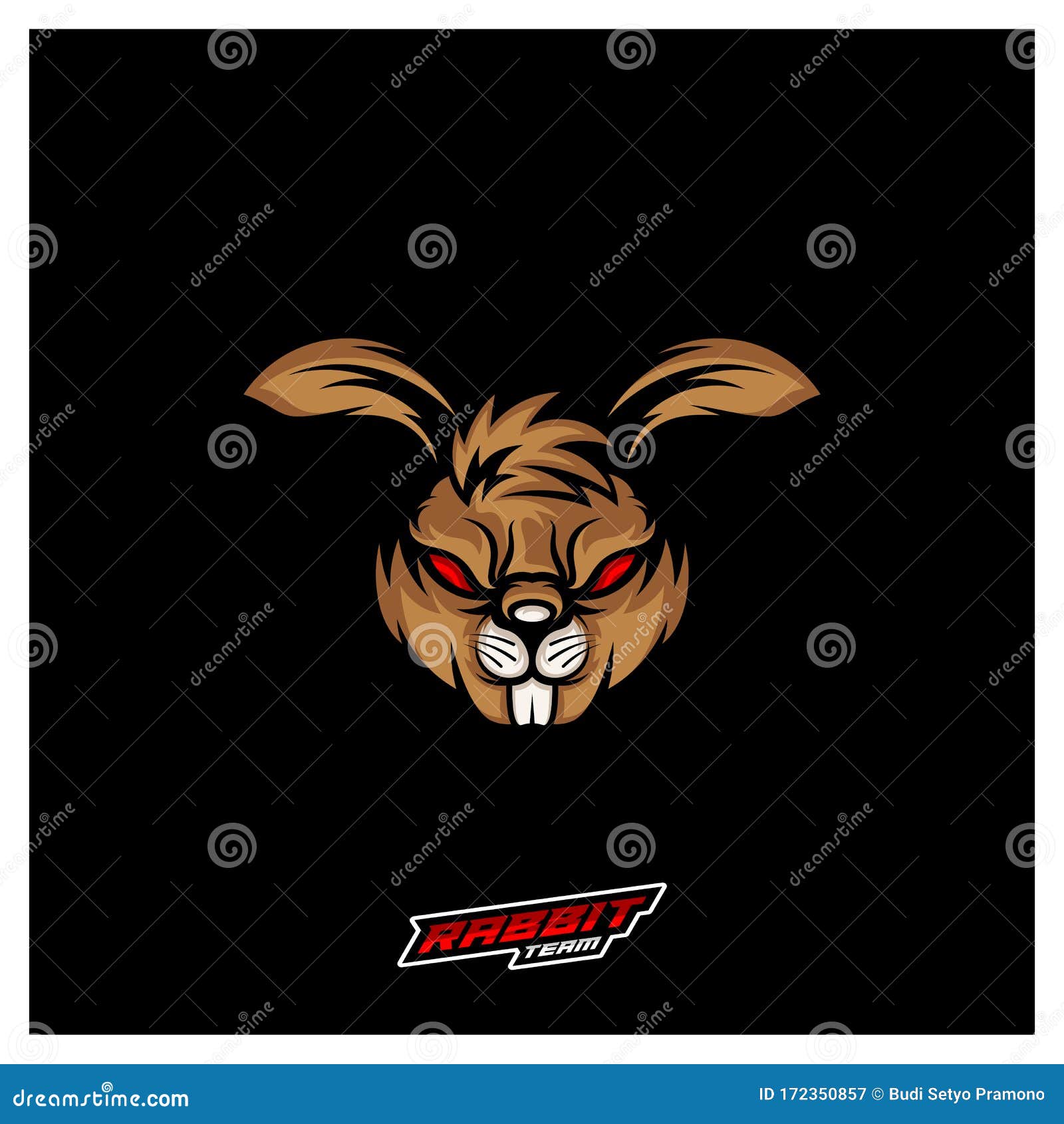 Rabbit Esport Gaming Mascot Logo Template Vector. Modern Head Rabbit ...