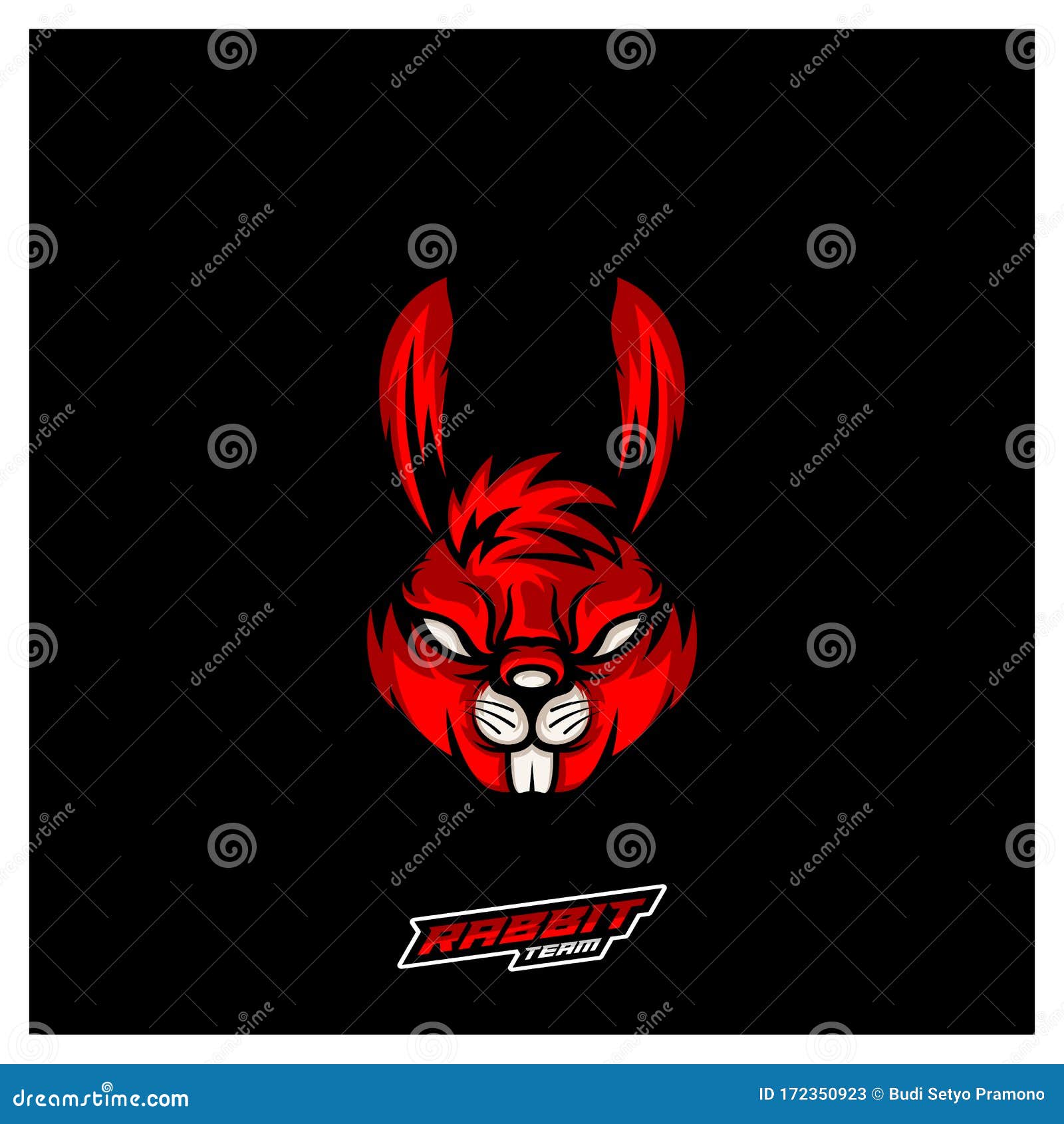 Rabbit Esport Gaming Mascot Logo Template Vector. Modern Head Rabbit ...