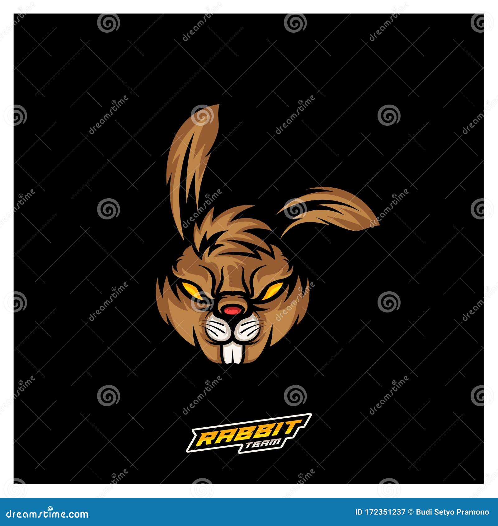 Rabbit Esport Gaming Mascot Logo Template Vector. Modern Head Rabbit ...