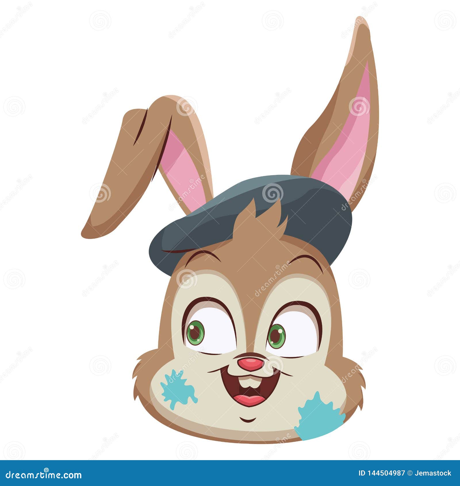 Rabbit face cartoon stock vector. Illustration of nature - 144504987