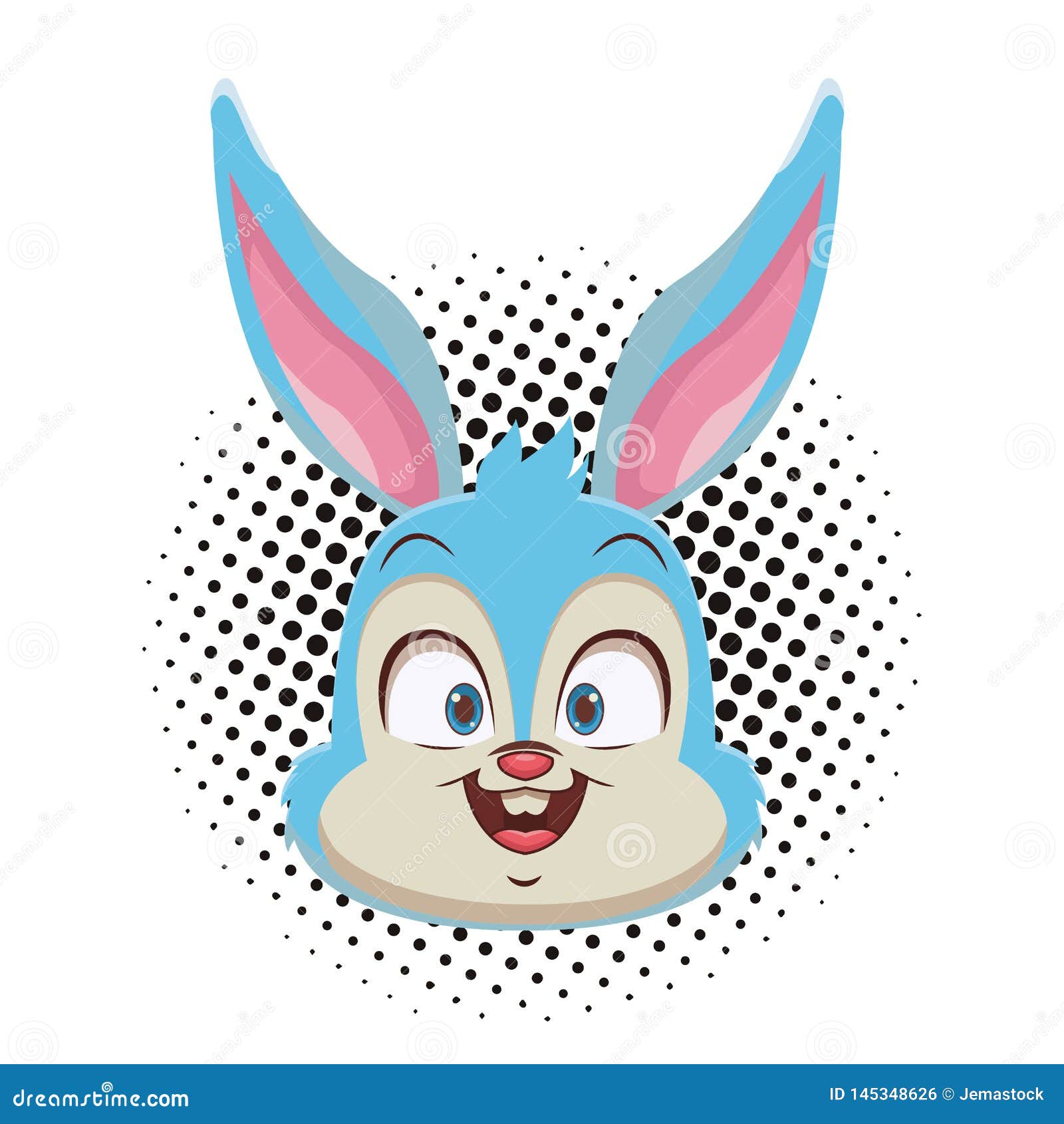 Rabbit face cartoon stock vector. Illustration of decoration - 145348626