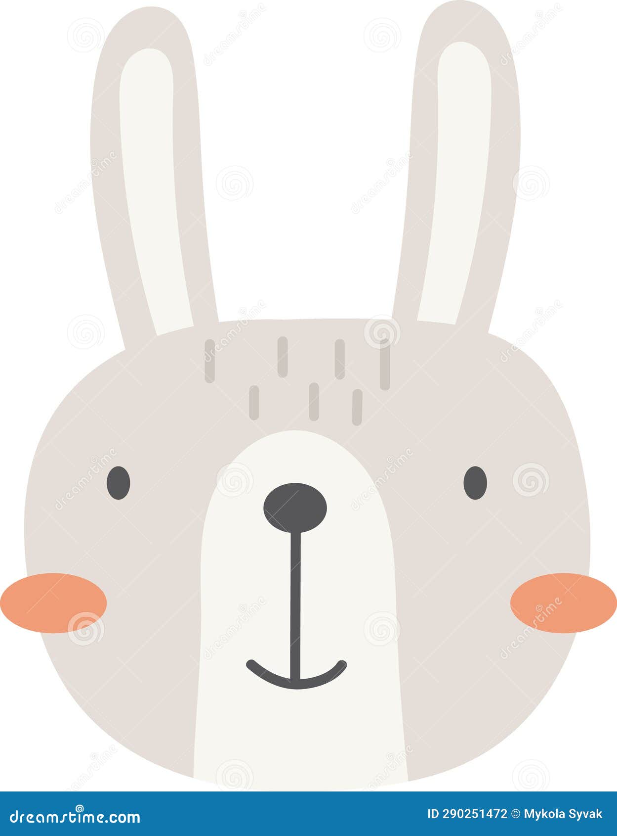 Rabbit Face Cartoon stock vector. Illustration of design - 290251472
