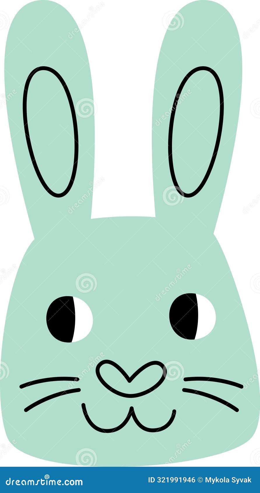 Rabbit Face Doodle stock vector. Illustration of decoration - 321991946
