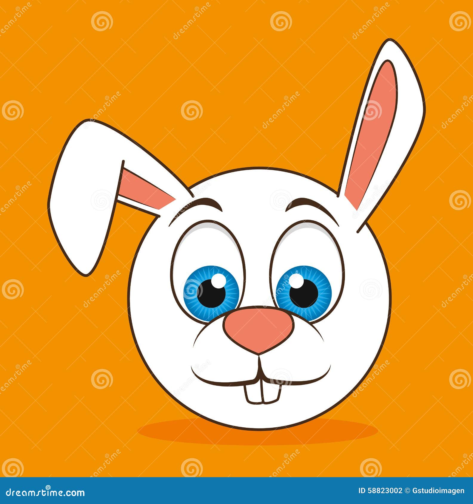 Rabbit face stock vector. Illustration of cartoon, mouth - 58823002