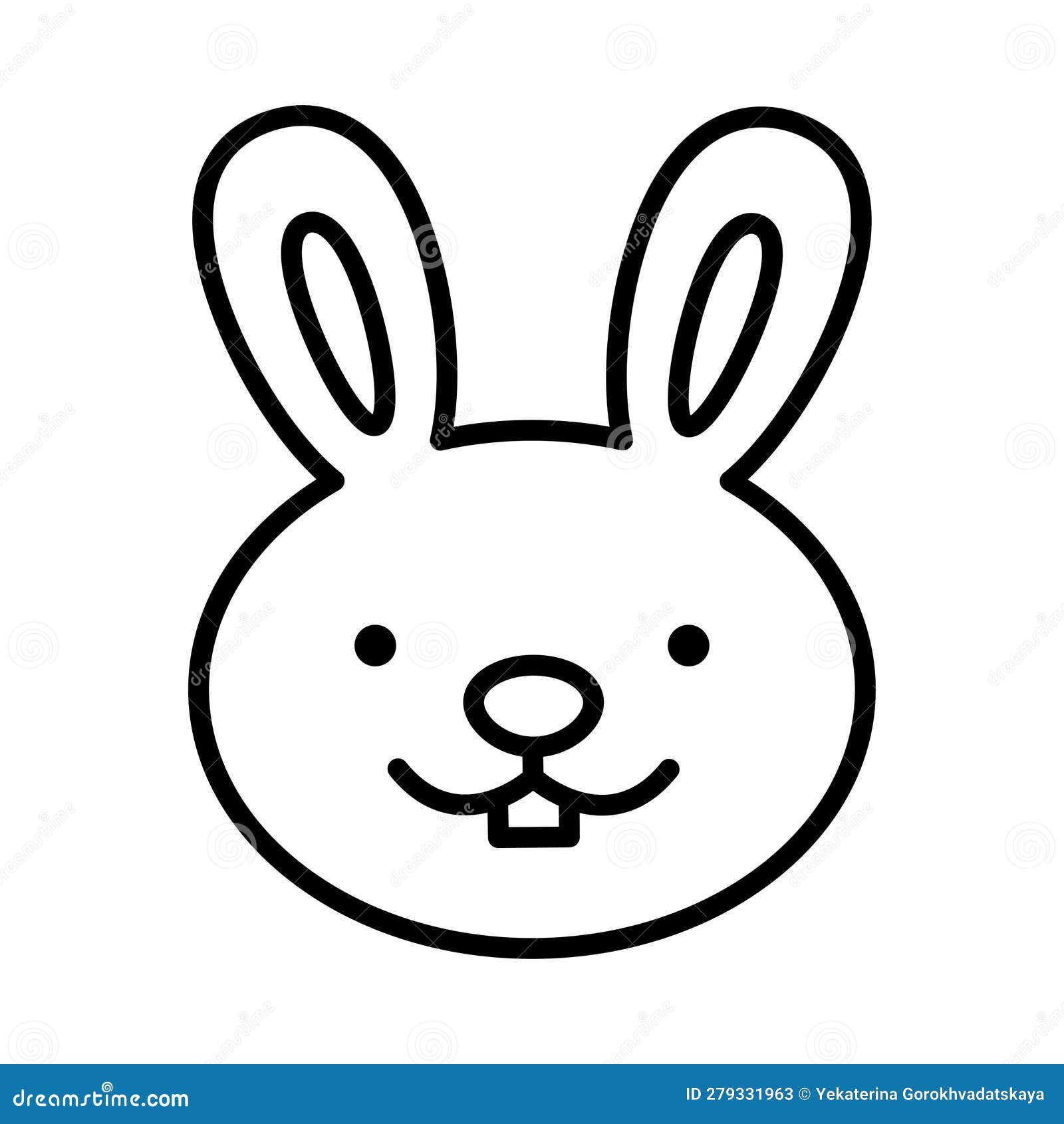 Rabbit Face, Hare Muzzle. Doodle Style. Hand Drawn Character. Animal ...