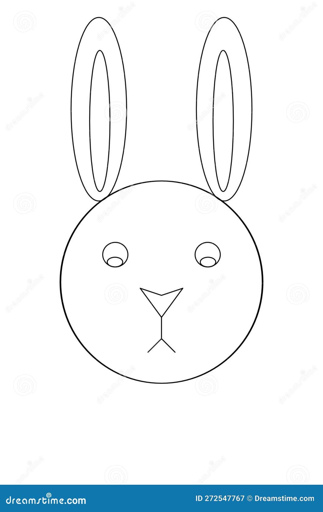 Rabbit Face Outline Digital Painting Stock Illustration - Illustration ...