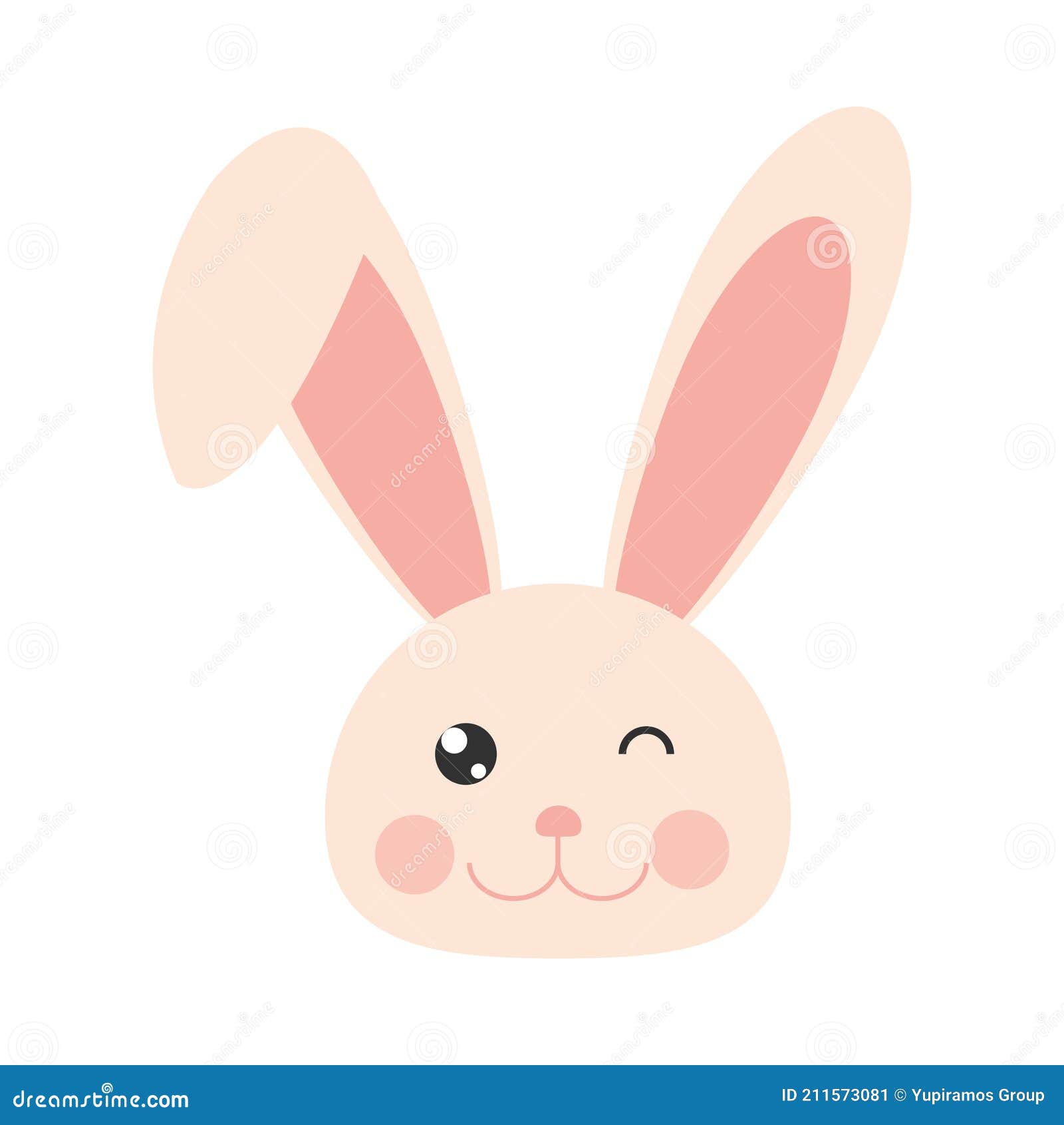 Rabbit face wink stock vector. Illustration of rabbit - 211573081