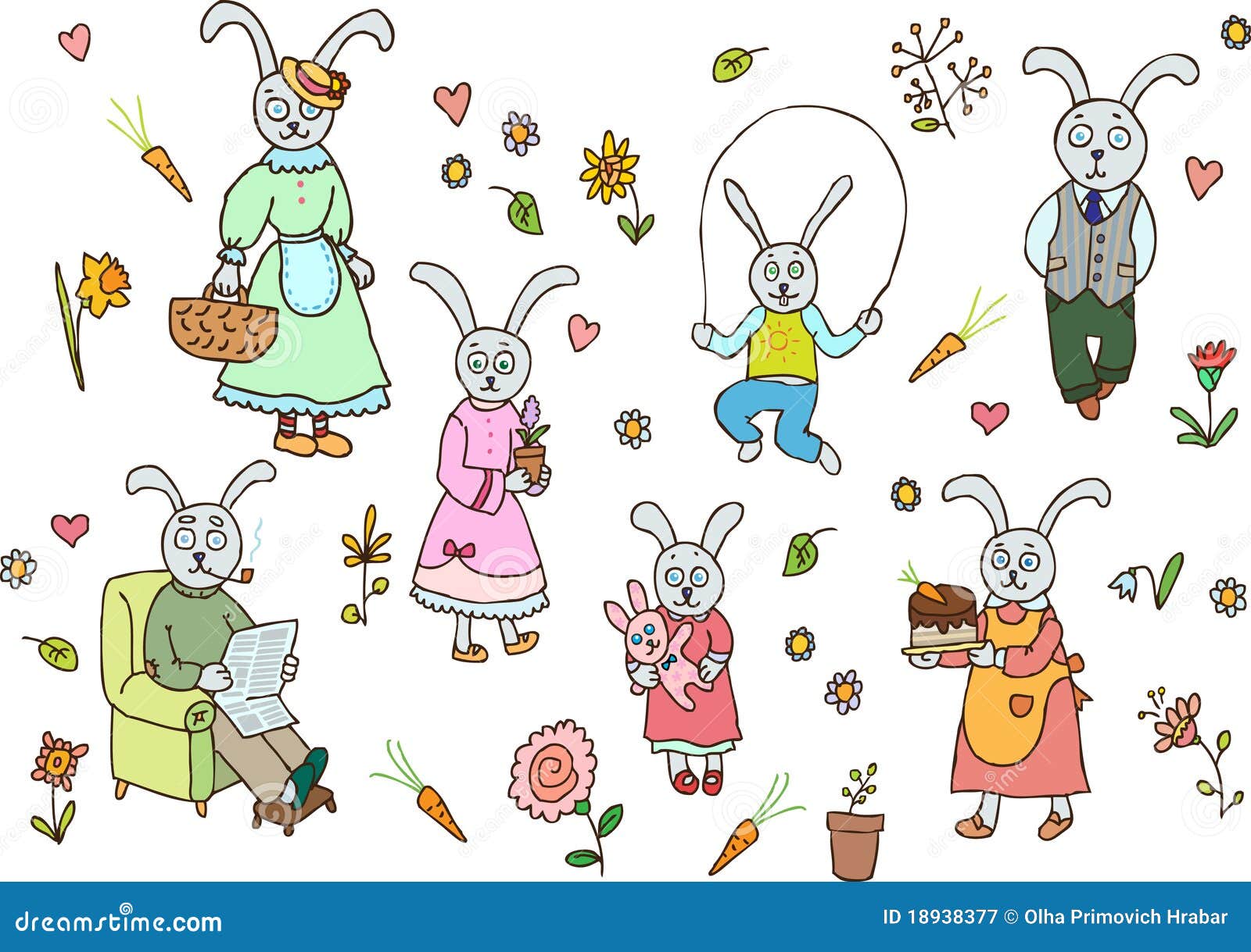 Rabbit family stock vector. Illustration of packaging - 18938377