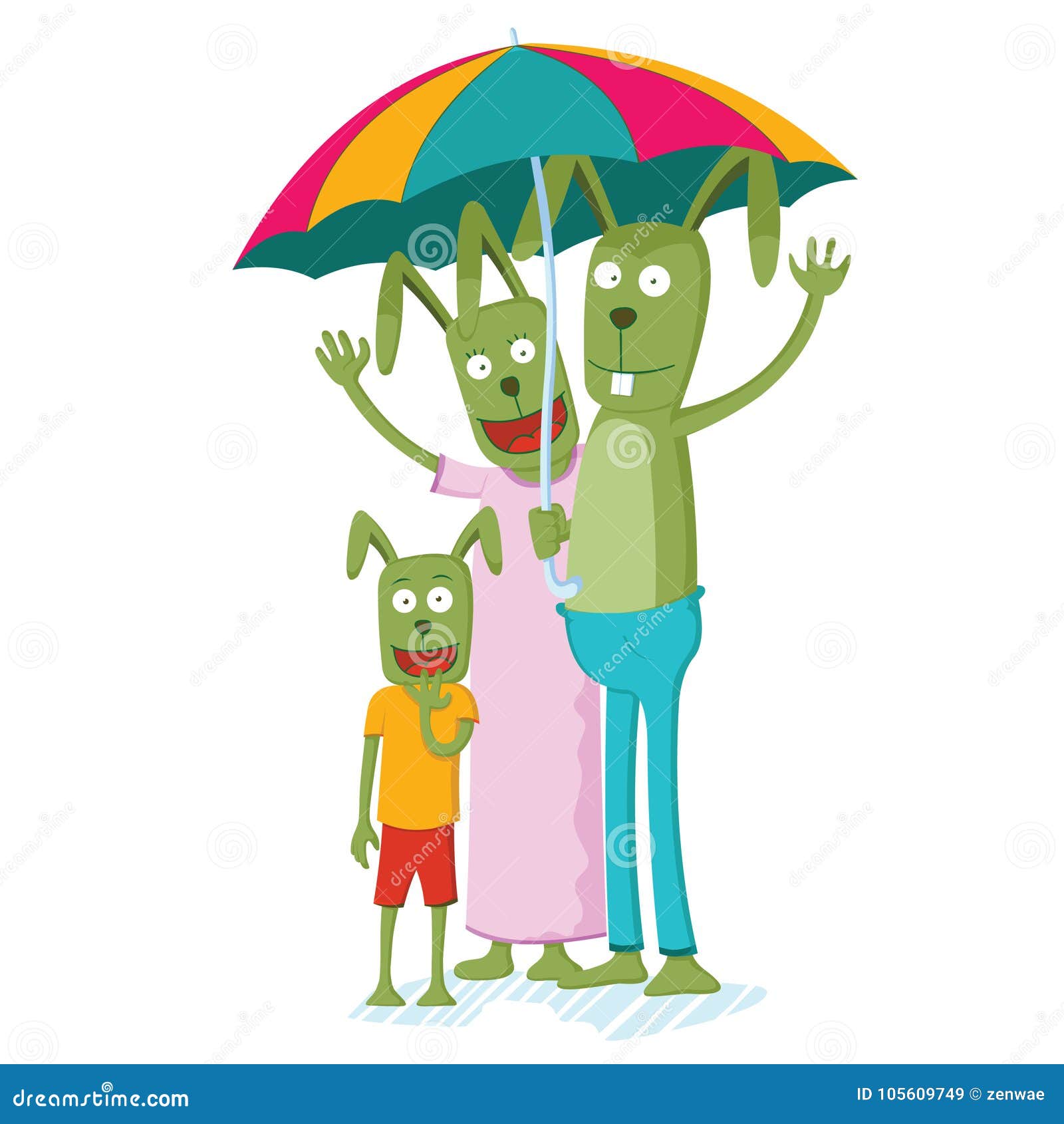 Rabbit Family Silhouette Vector Illustration Isolated On White ...