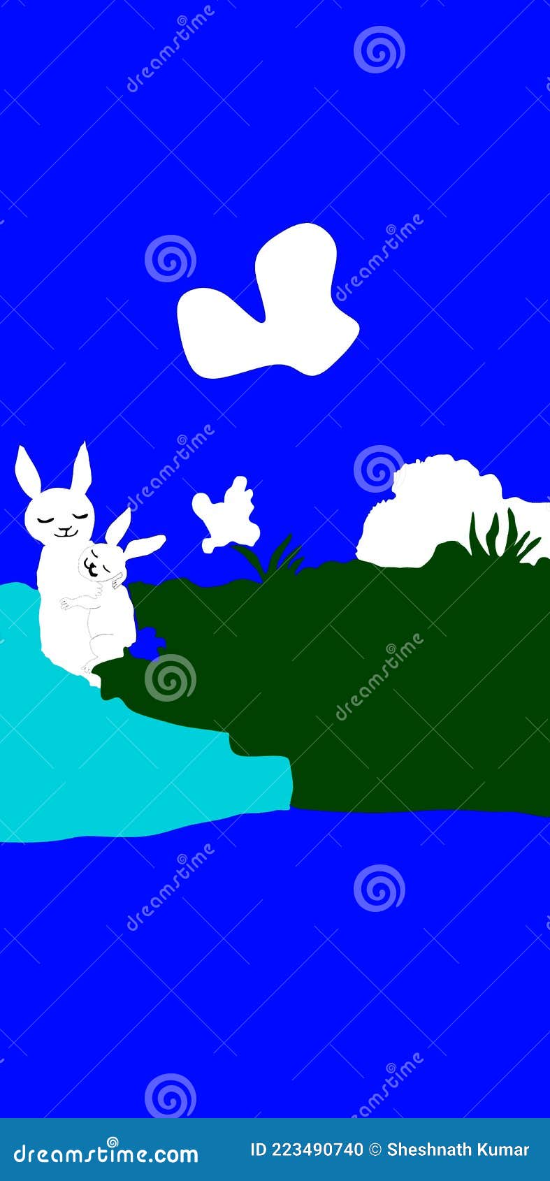 Rabbit Family is Resting Texture Vector Stock Illustration ...