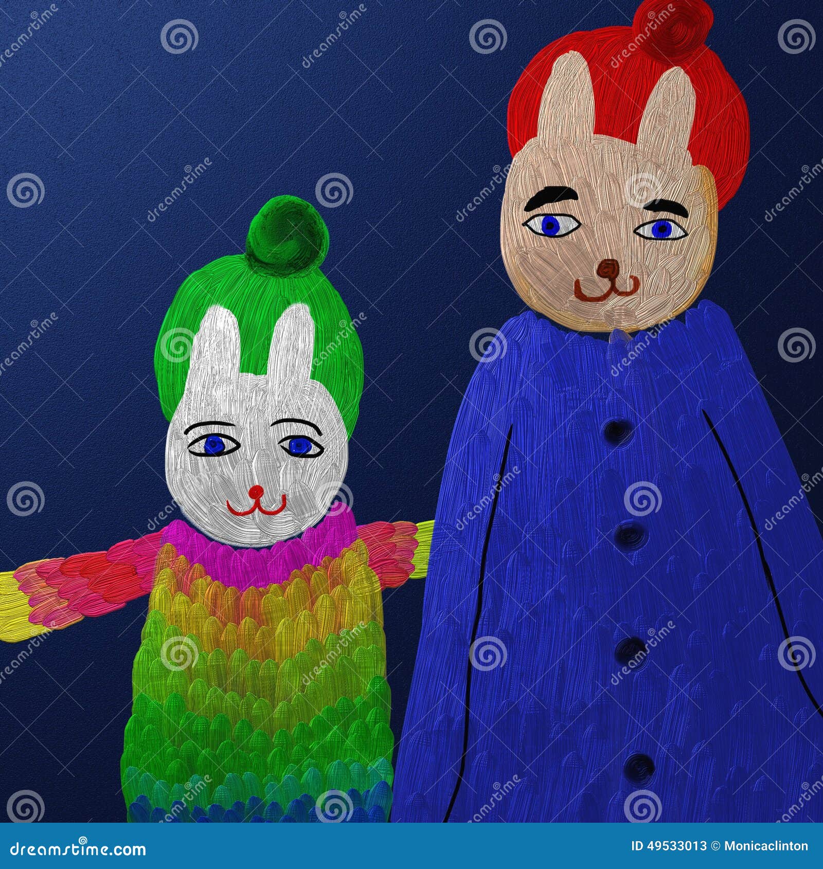 Rabbit father and daughter stock illustration. Illustration of ...