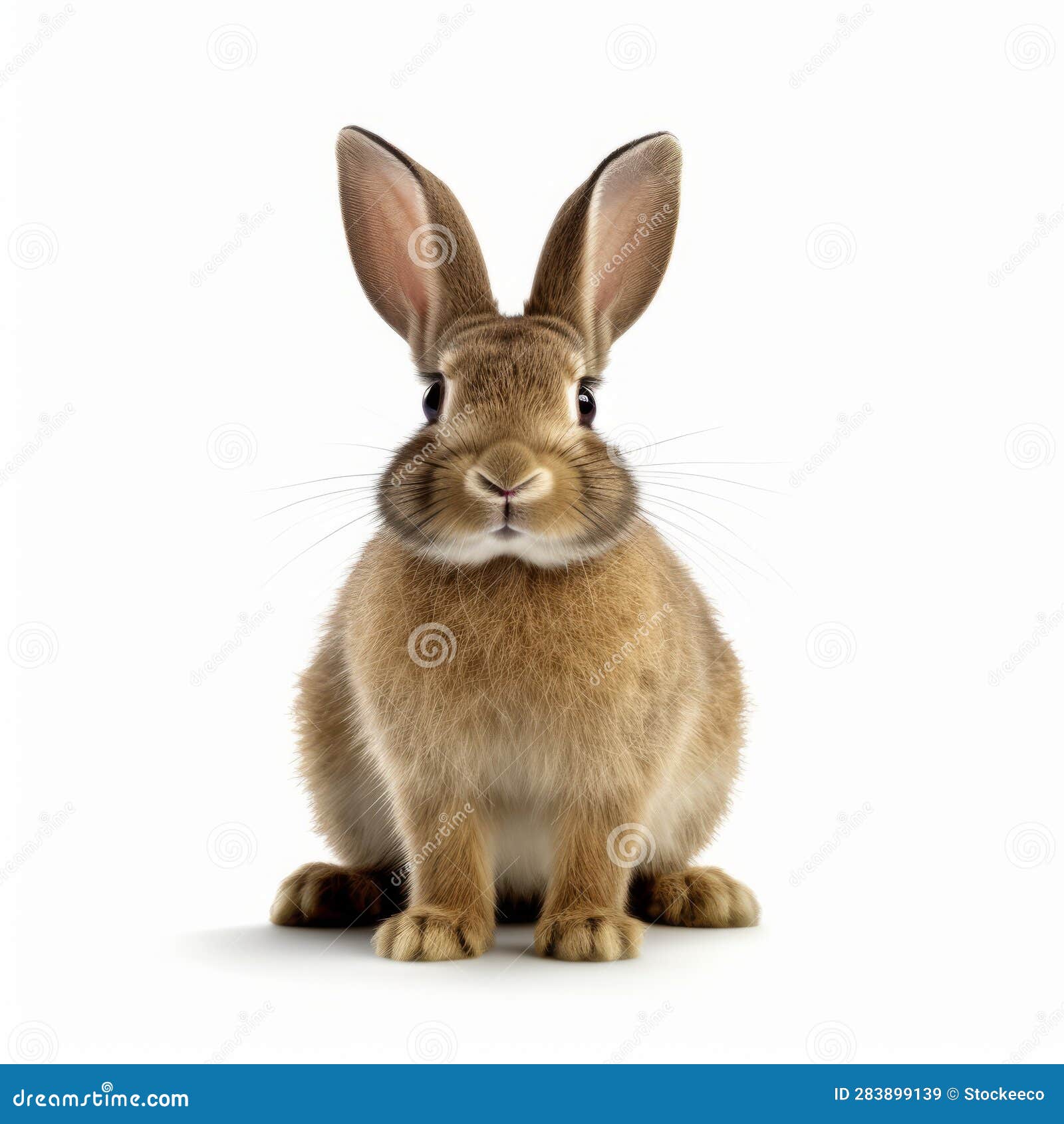 Meticulously Detailed Rabbit Portrait on White Background Stock ...