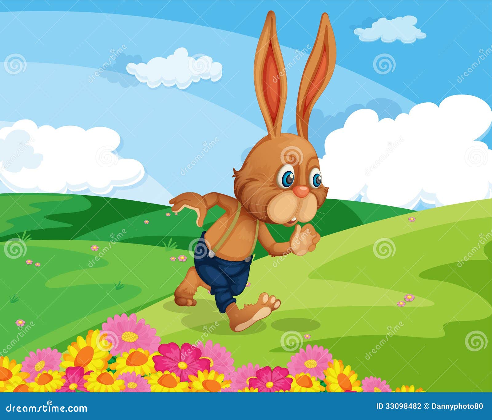 Rabbit in field stock vector. Illustration of rabbit - 33098482