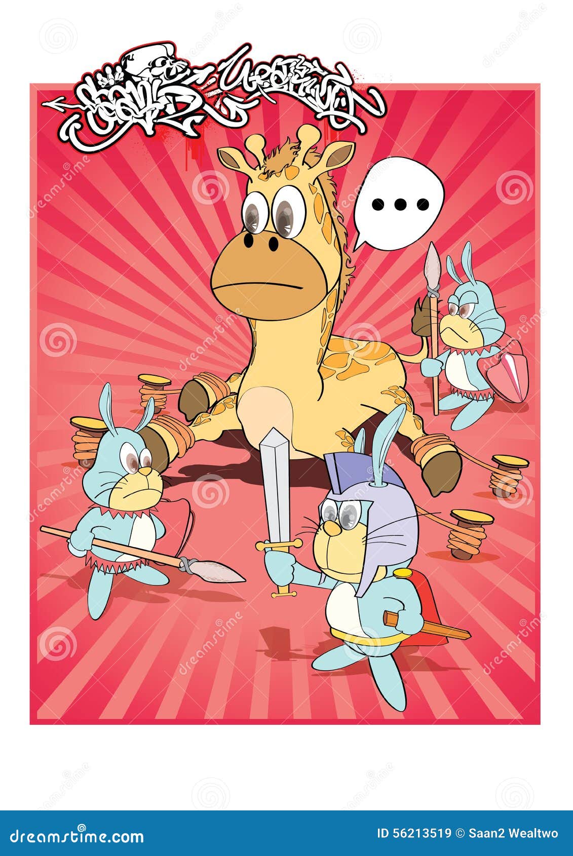 Rabbit Fighter stock vector. Illustration of warrior - 56213519