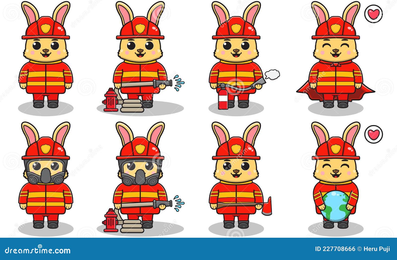 Rabbit Firefighters Stock Illustrations – 4 Rabbit Firefighters Stock ...
