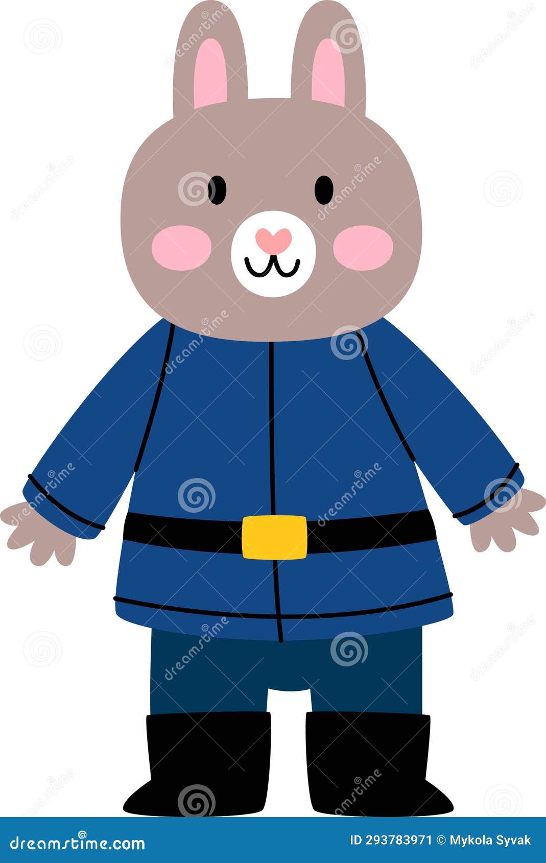 Rabbit Firefighter Character Stock Vector - Illustration of symbol ...