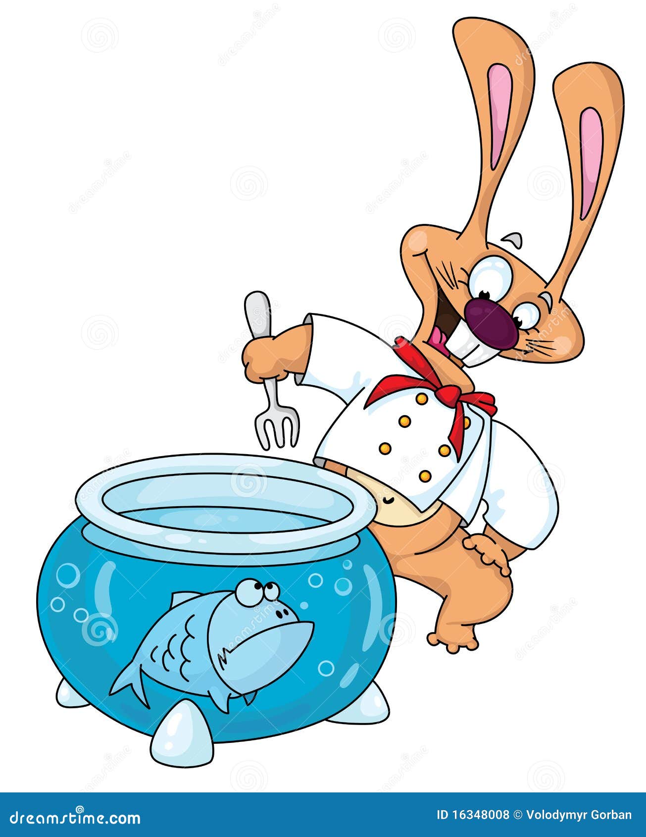 Rabbit and fish stock vector. Illustration of hare, chef - 16348008