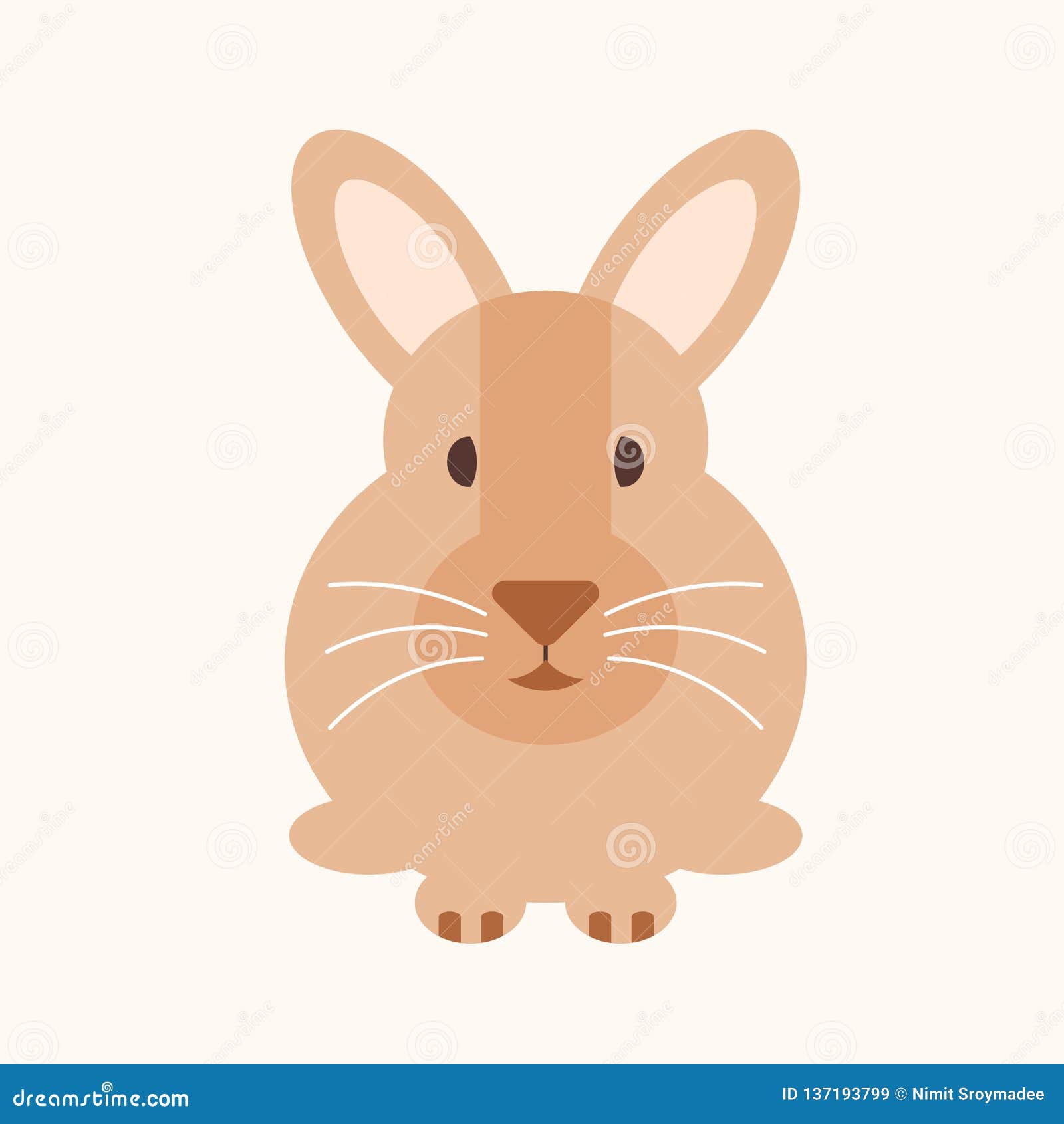 Rabbit Flat Design Cartoon Isolated Vector Stock Vector - Illustration ...