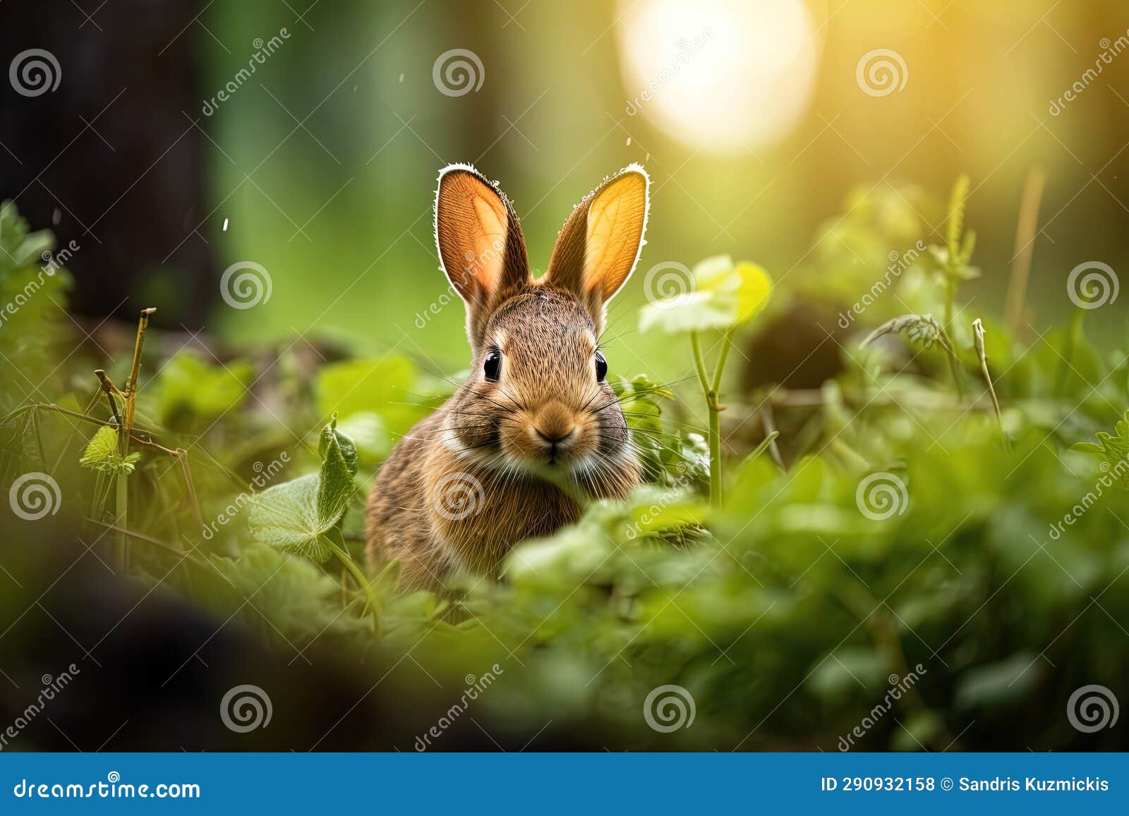 Rabbit in Forest. Generative AI Stock Illustration - Illustration of ...