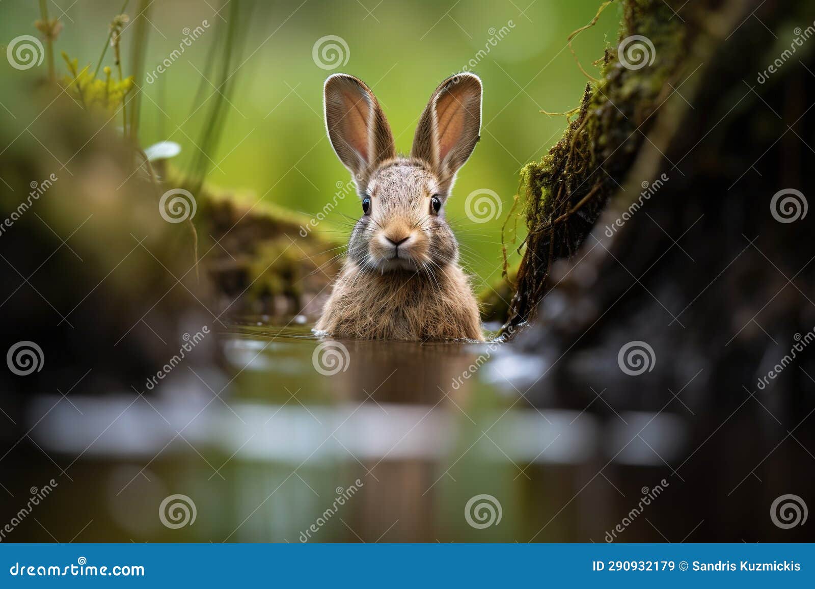 Rabbit in Forest. Generative AI Stock Illustration - Illustration of ...