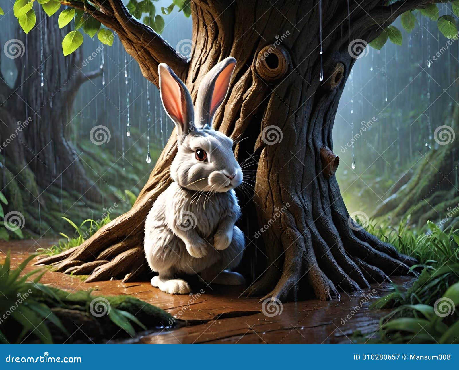 Rabbit in the Forest. High Quality Illustration Stock Illustration ...