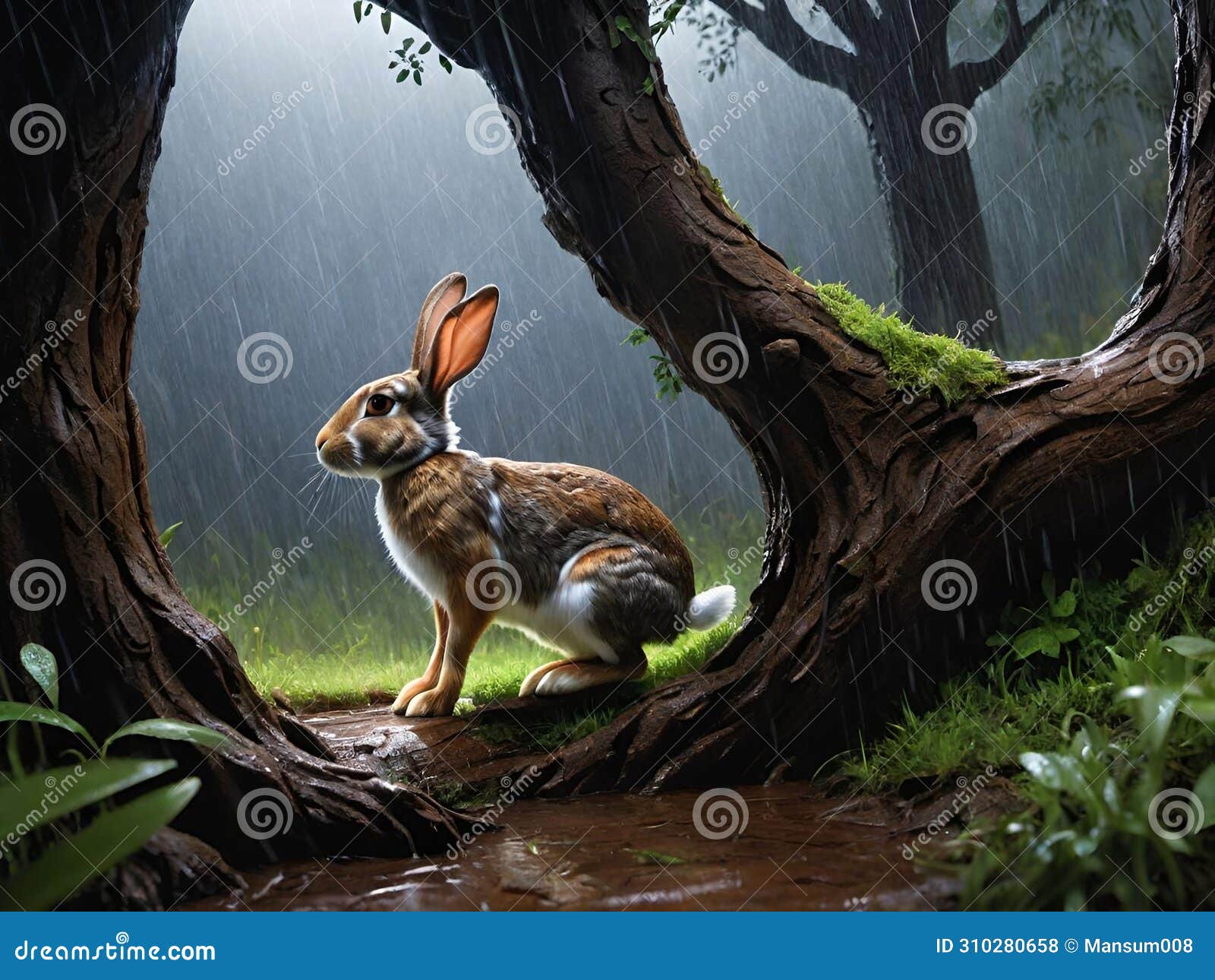 Rabbit in the Forest. High Quality Illustration Stock Illustration ...
