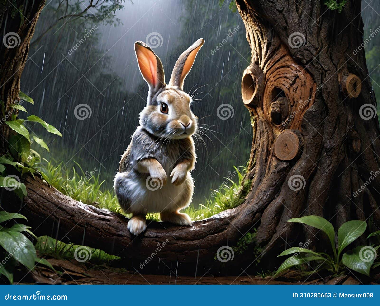 Rabbit in the Forest. High Quality Illustration Stock Illustration ...