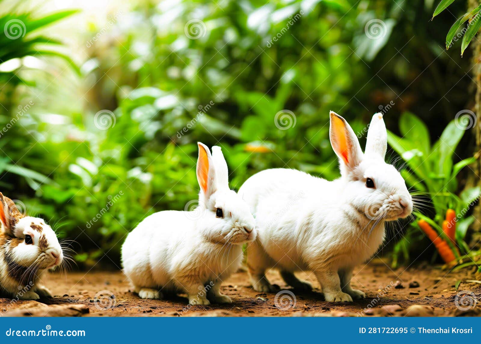 Rabbit in the Forest Playing in the Waterfall Stock Illustration ...