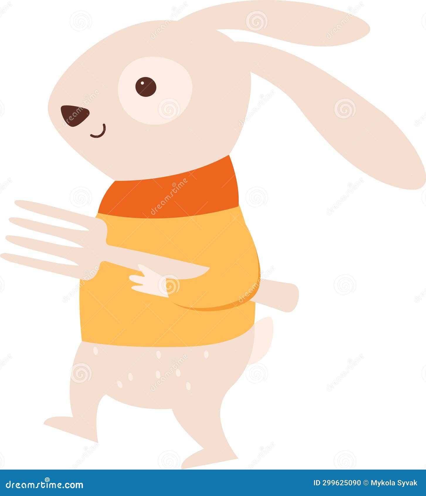 Rabbit with Fork stock vector. Illustration of nature - 299625090