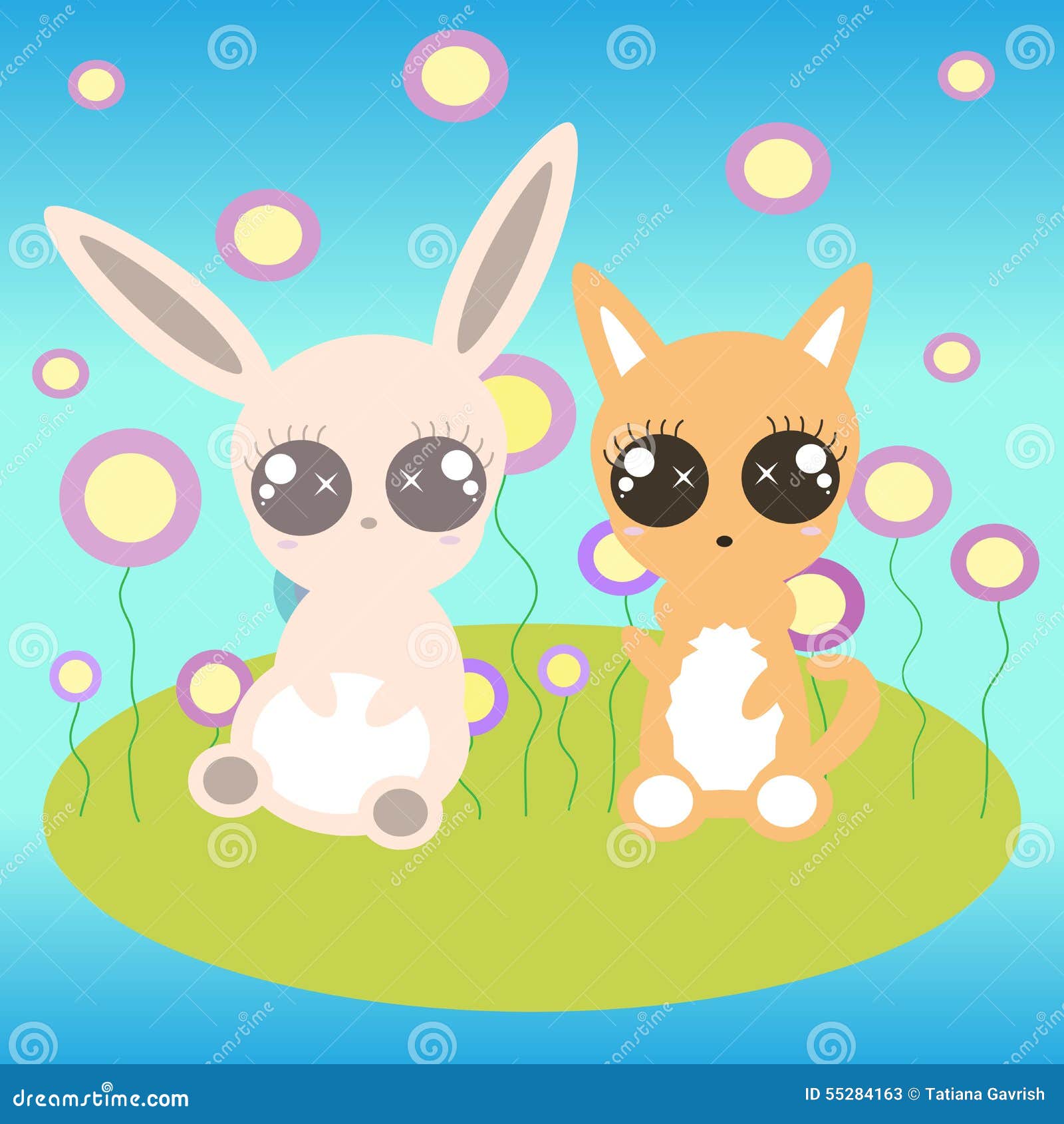 Rabbit and fox stock vector. Illustration of bunny, animal - 55284163